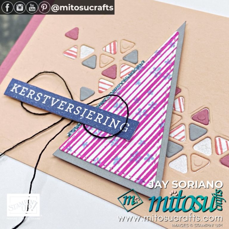 The Right Triangle for a Pink Christmas Tree Card - Mitosu Crafts