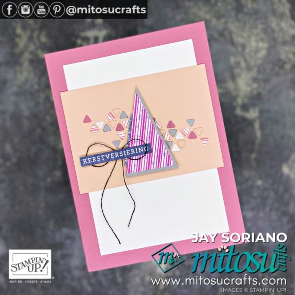 The Right Triangle for a Pink Christmas Tree Card - Mitosu Crafts