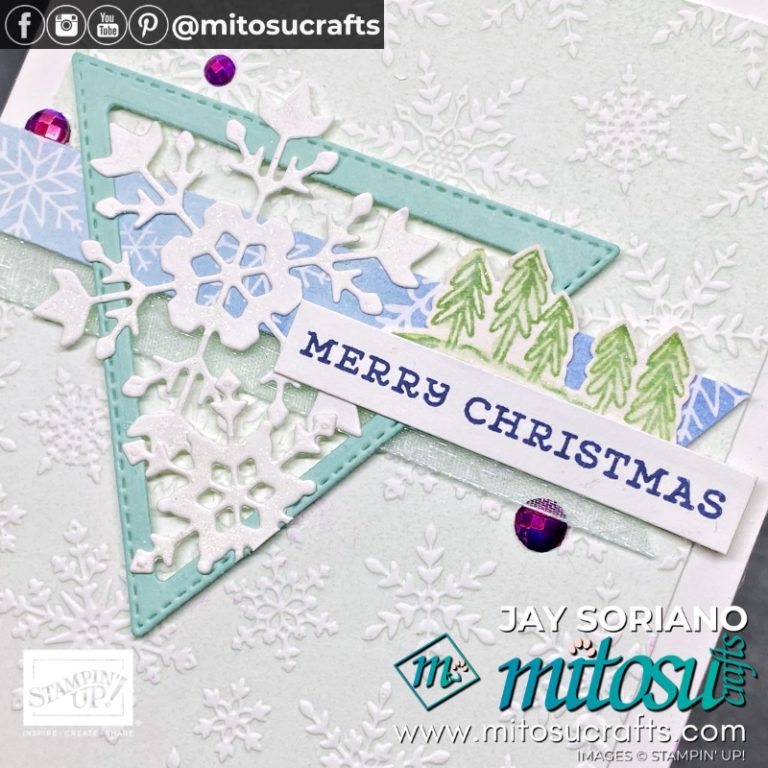 Geometric Christmas Snowflake Wishes Card - Mitosu Crafts