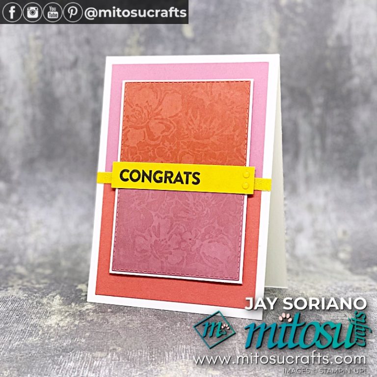 Simple Two Tone Watermark Stamping With Wild Roses - Mitosu Crafts