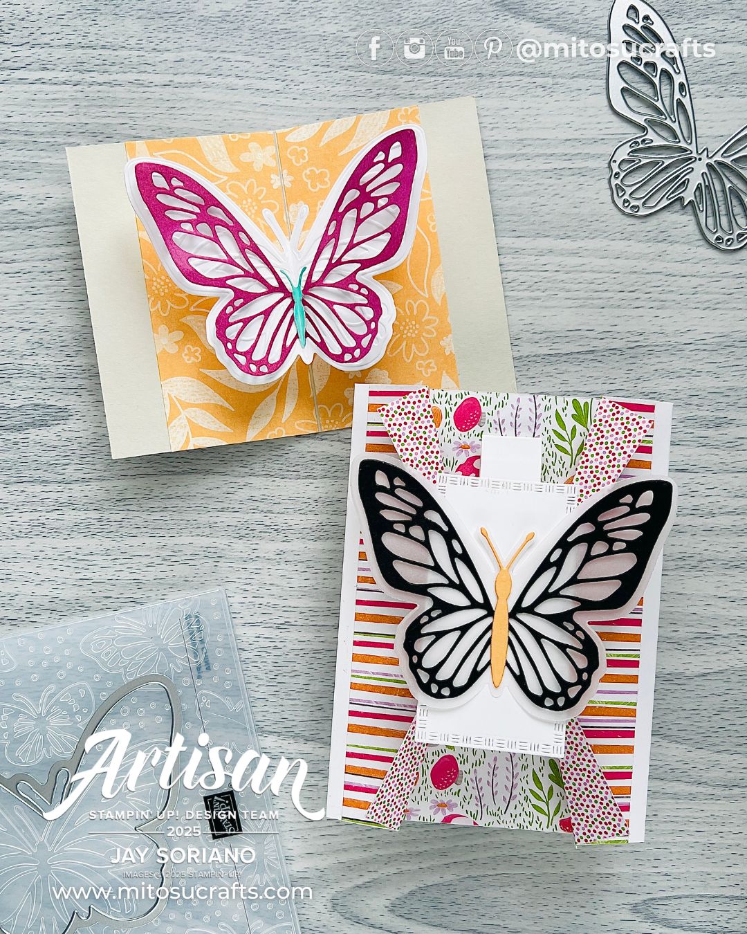 Beautiful Butterflies Fun Fold Cards - Mitosu Crafts