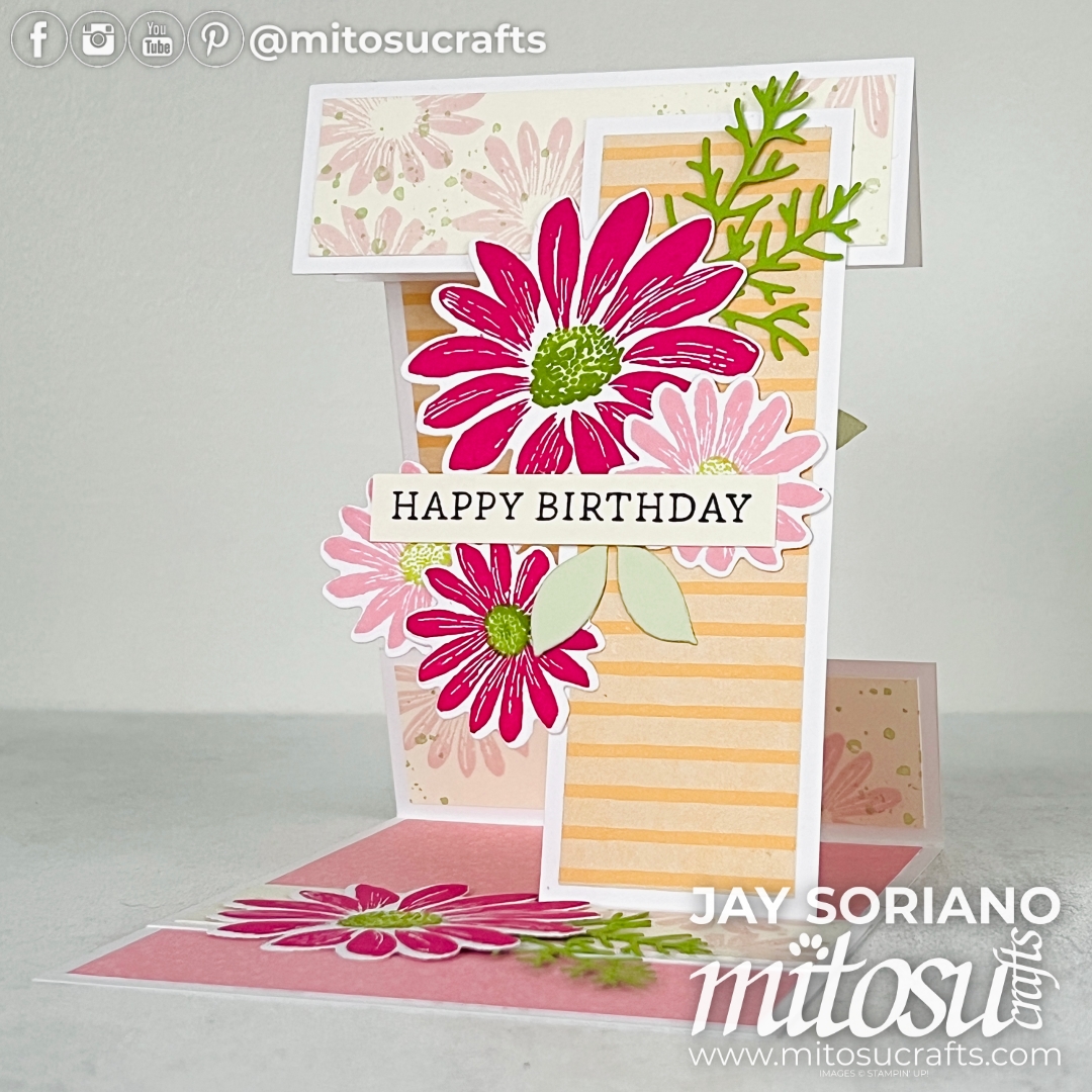 Cheerful Daisies Tent Easel Fun Fold Card - Mitosu Crafts