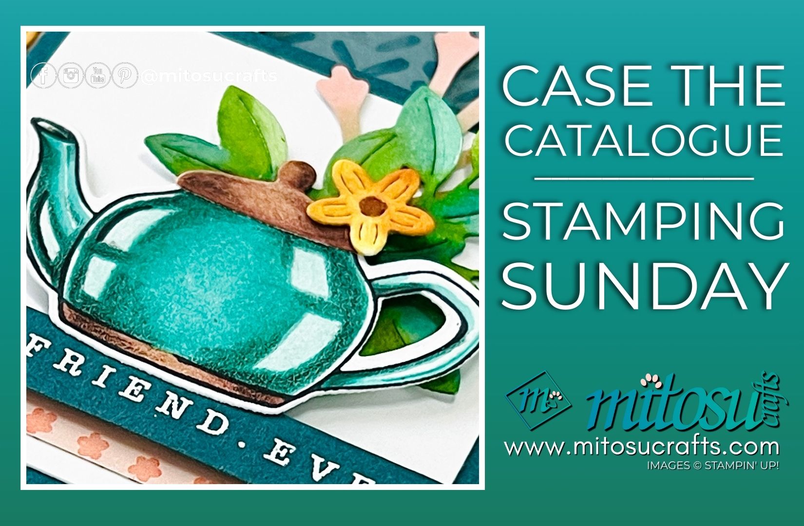 Teapot, Frames & Flowers Fun Fold Gift Card Holder - Mitosu Crafts