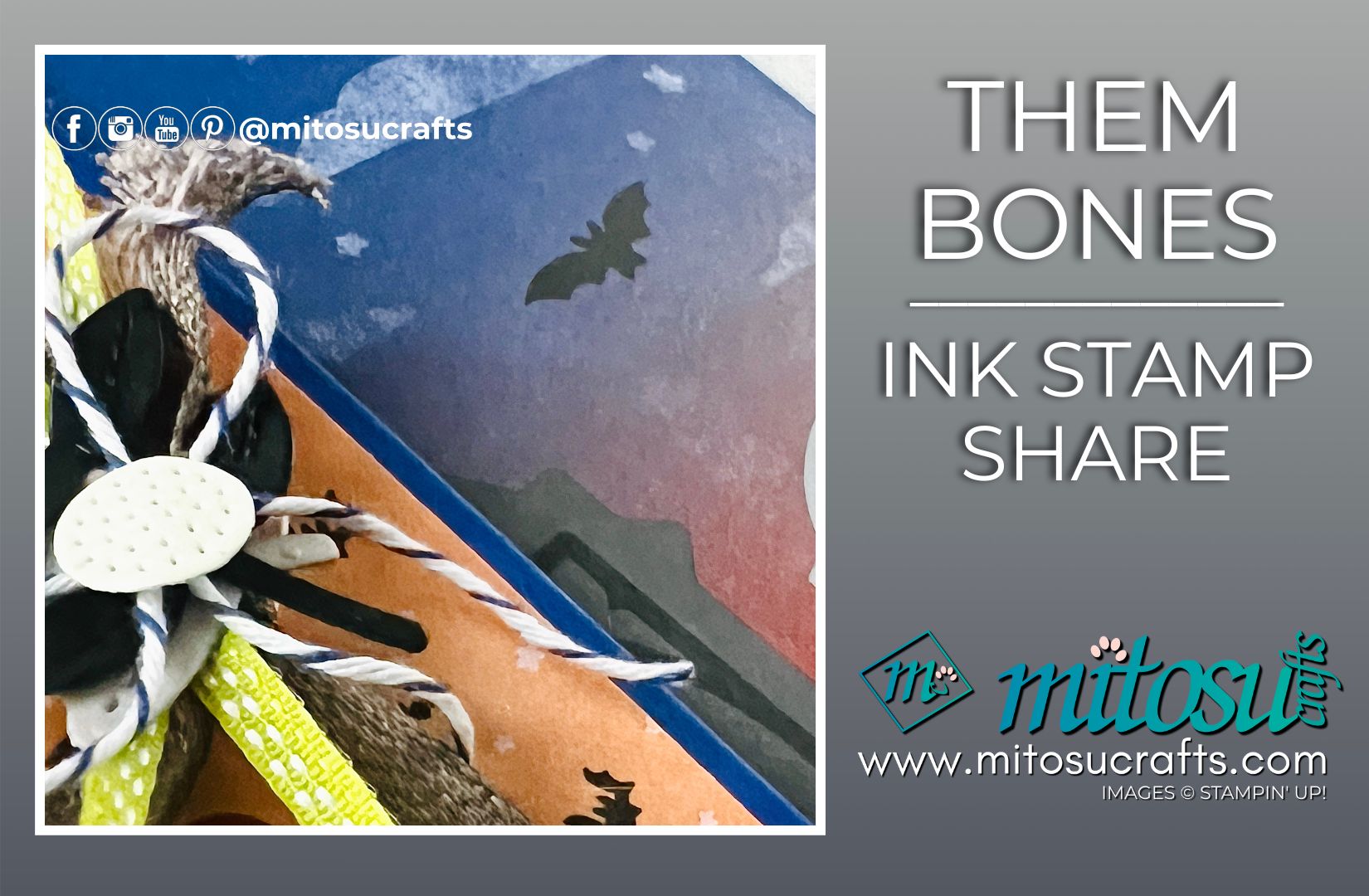 Stampin' Up! Easy Fun Fold Card with Them Bones DSP - Mitosu Crafts