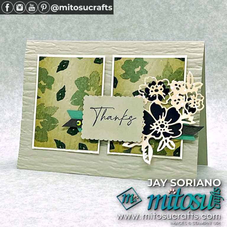 Vintage Look with Hand-Penned Neutral Floral Card - Mitosu Crafts