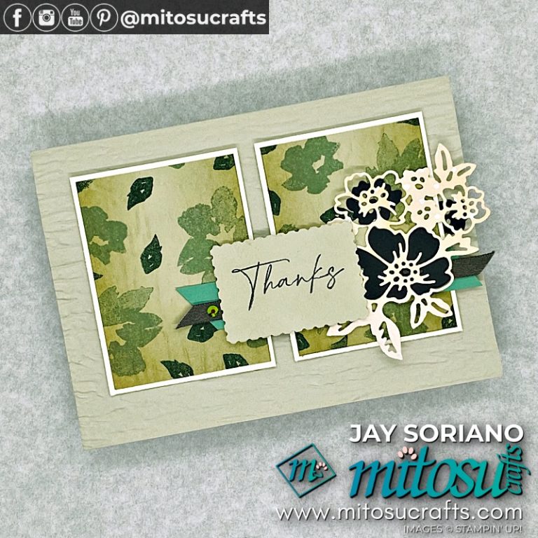 Vintage Look with Hand-Penned Neutral Floral Card - Mitosu Crafts