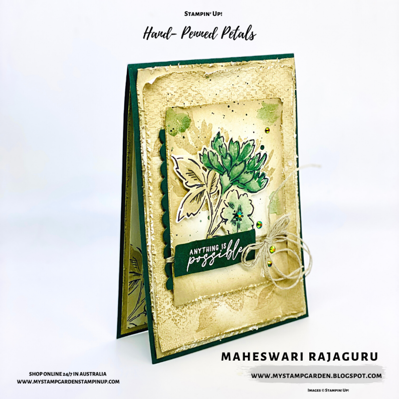 Vintage Look with Hand-Penned Neutral Floral Card - Mitosu Crafts