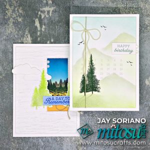 Masculine Mountain Air Cards with Soft Pastels - Mitosu Crafts