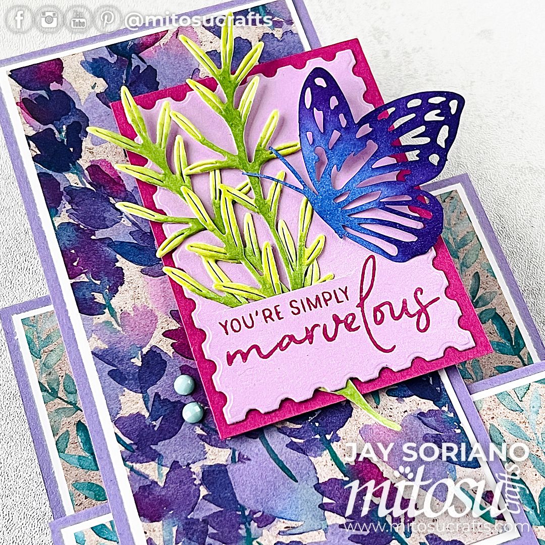 Marvelous Perennial Lavender Faux Stepper Card Idea #GDP432 - Mitosu Crafts