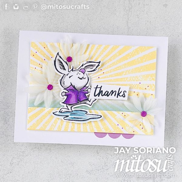 Playing In The Rain Thank You Card Idea #GDP441 - Mitosu Crafts