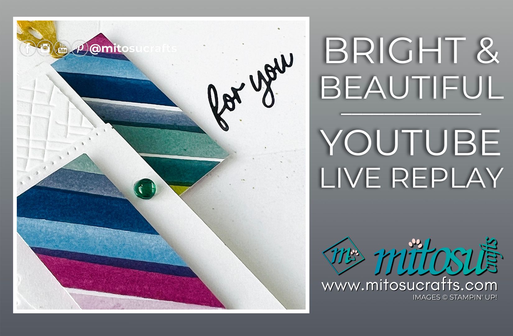 Easy Stampin' Up! Bright & Beautiful DSP Scrap Card Ideas - Mitosu Crafts