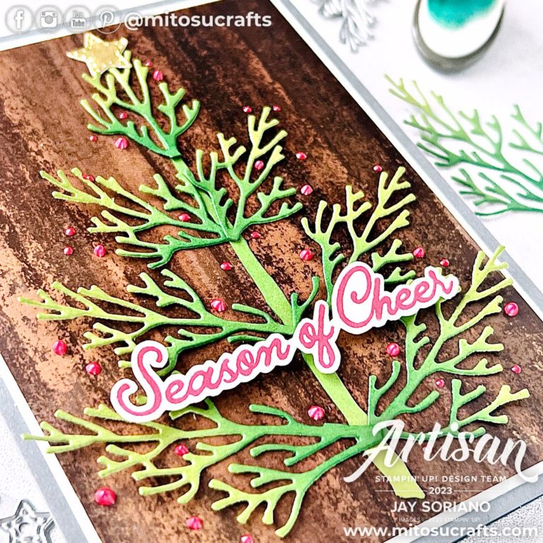 How To Make A Christmas Card with Die Cut Trees - Mitosu Crafts