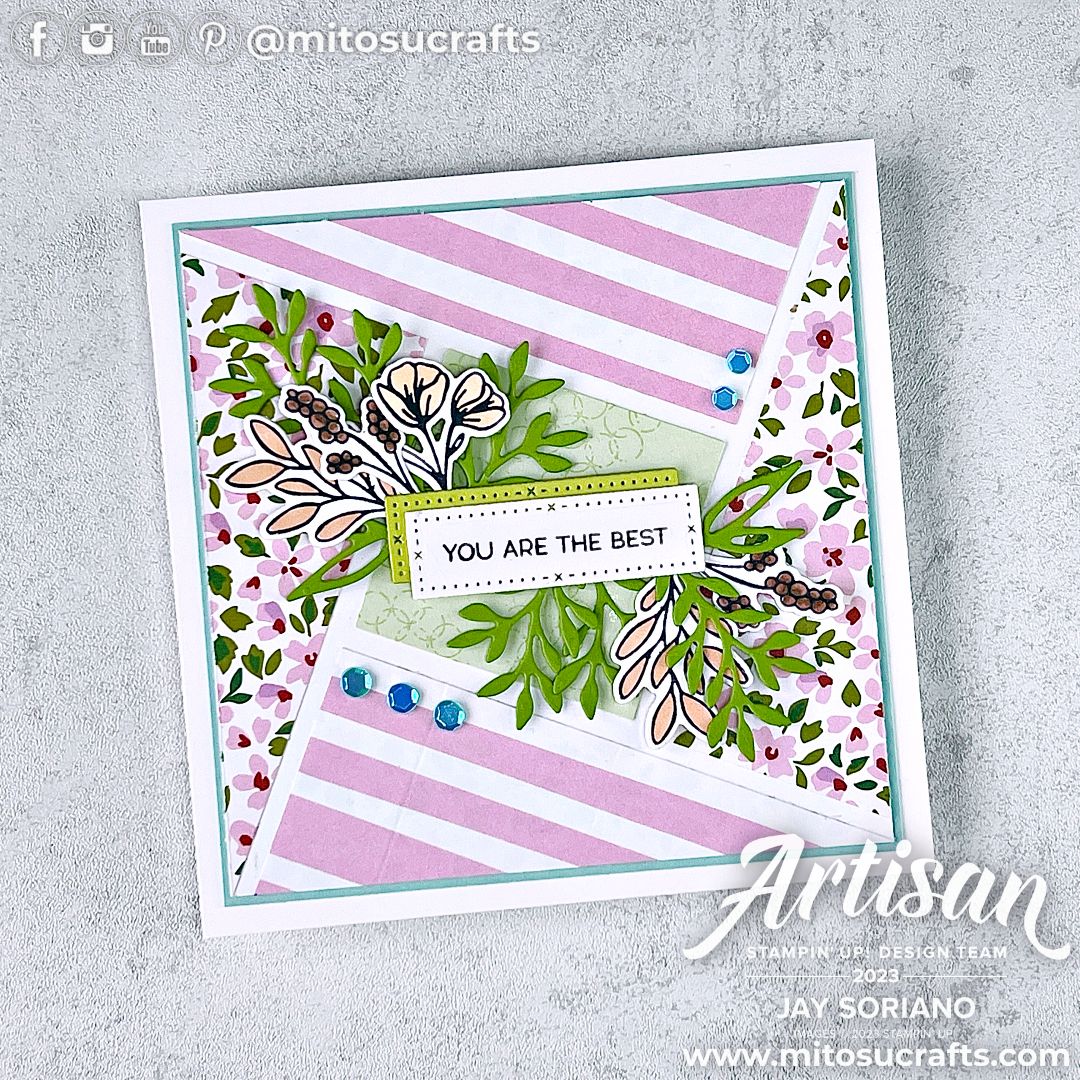 How To Make Square Cards With Stampin' Up! DSP Scraps - Mitosu Crafts