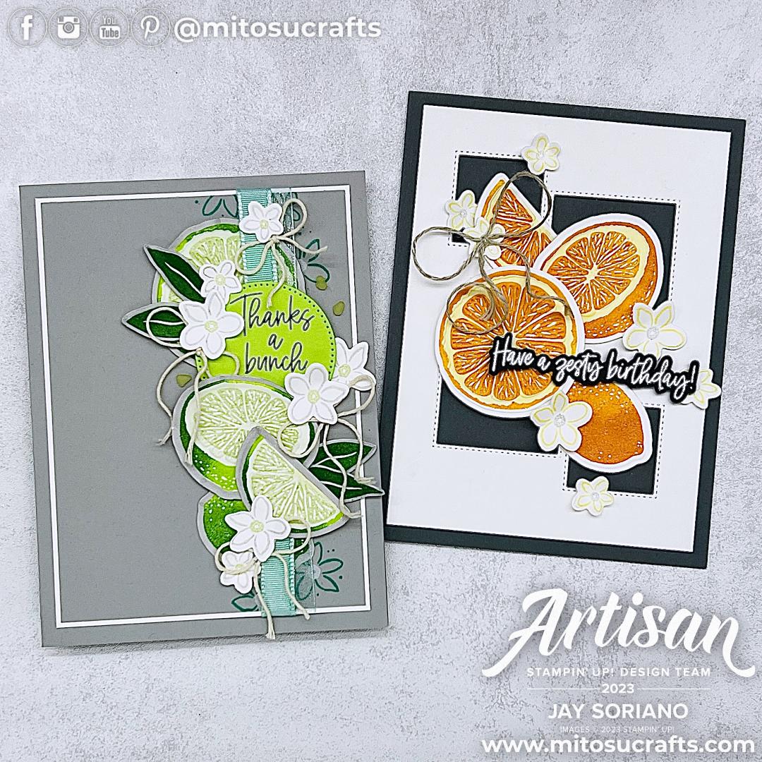 Stampin' Up! Sweet Citrus Card Ideas with Fruits - Mitosu Crafts