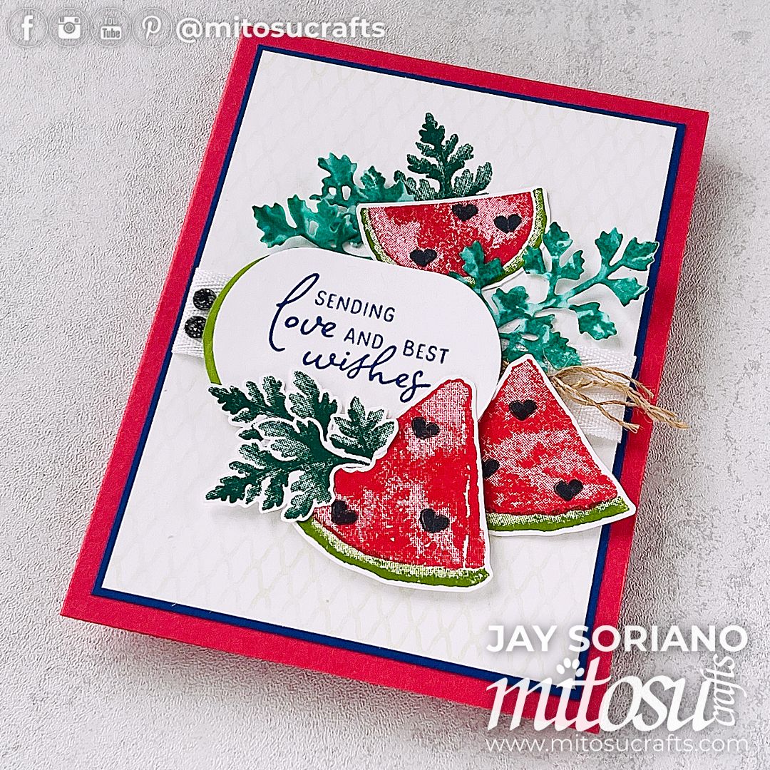 Best Wishes Watercolor Melon Card For #GDP428 - Mitosu Crafts