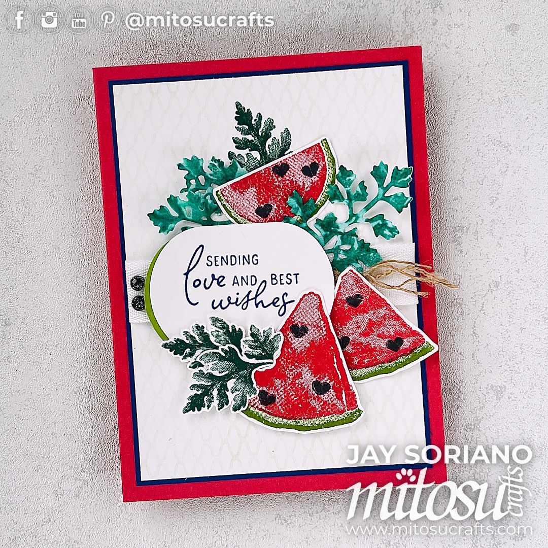 Best Wishes Watercolor Melon Card For #GDP428 - Mitosu Crafts